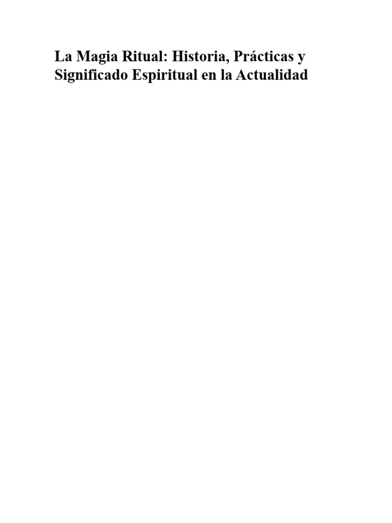 Magia Ritual: Historia y Prácticas | PDF | Rituales | Chamanismo