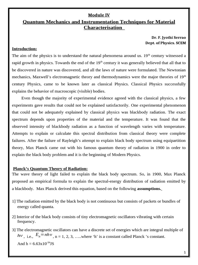 Module 4-Q.M and Instrumentation Characterization | PDF | Atomic Force ...