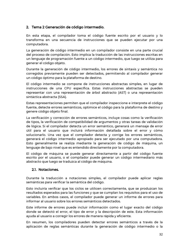 Generación de Código Intermedio en Compiladores | PDF | Compilador ...