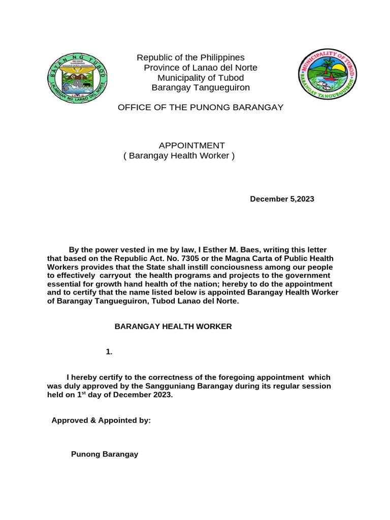 Appointment Letter | PDF