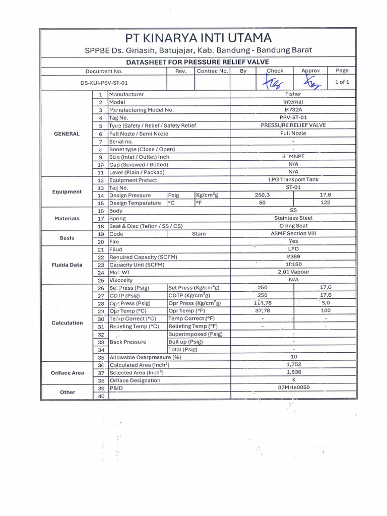 DataSheet For PSV | PDF