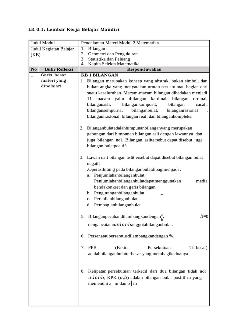 Modul 2.matematika | PDF | Metode & Bahan Ajar