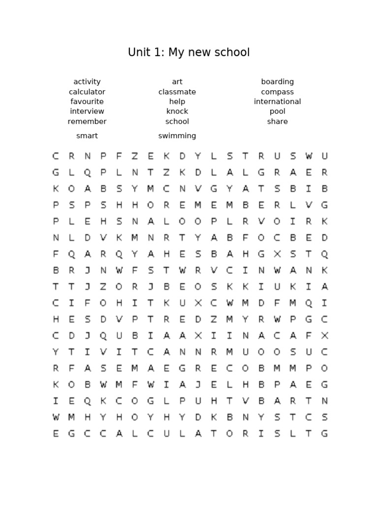 Unit 1 My School | PDF | Games & Activities | Home & Garden