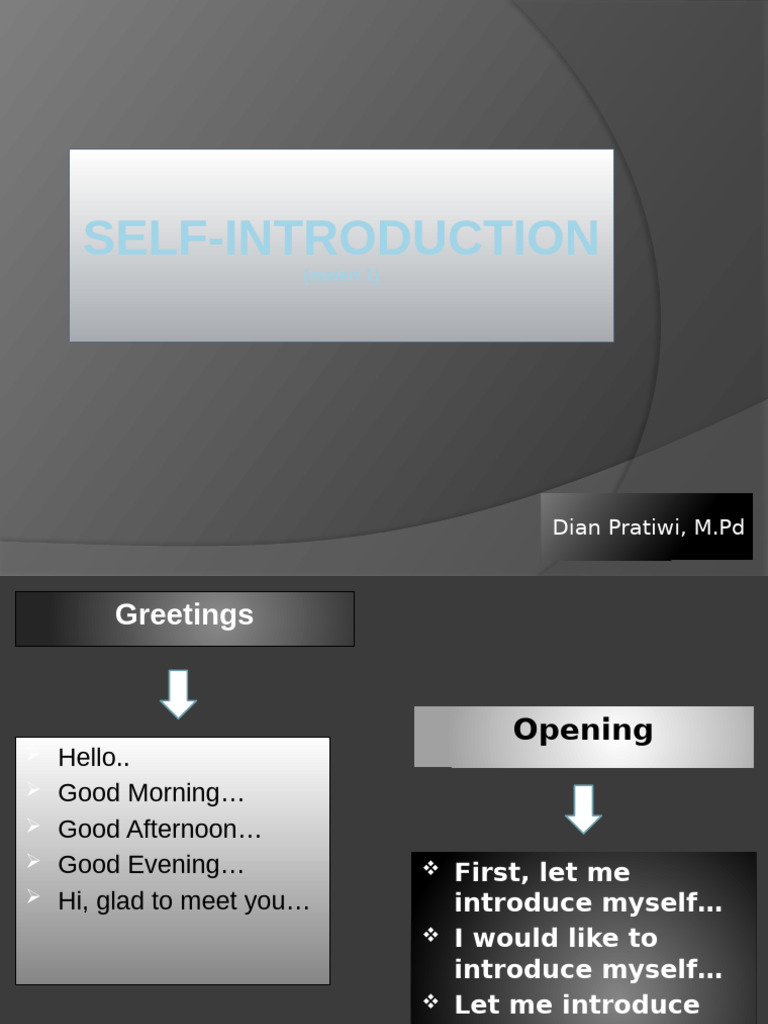 Self Introduction | PDF