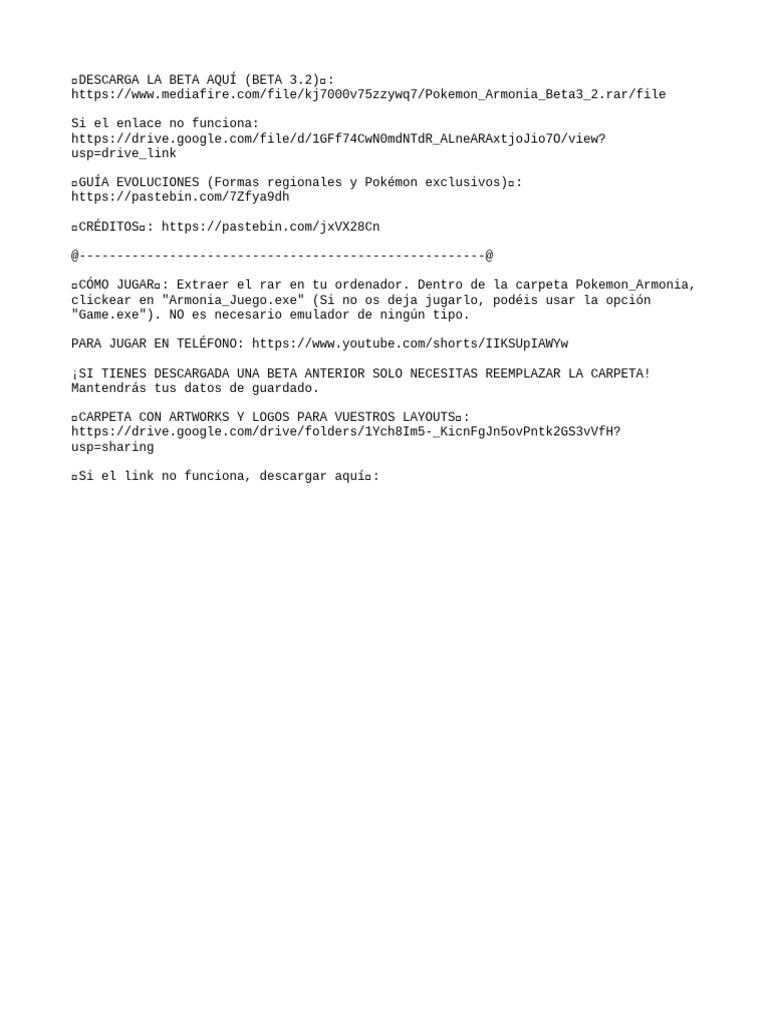 Pokémon Armonía Beta 3 | PDF