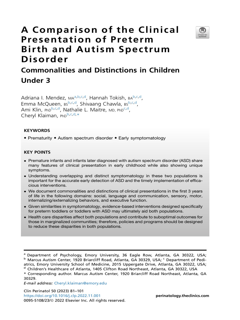 Preterm Birth vs. Autism Symptoms in Kids | PDF | Autism Spectrum ...