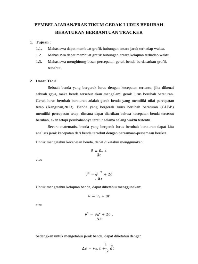 Gerak Lurus Berubah Beraturan | PDF