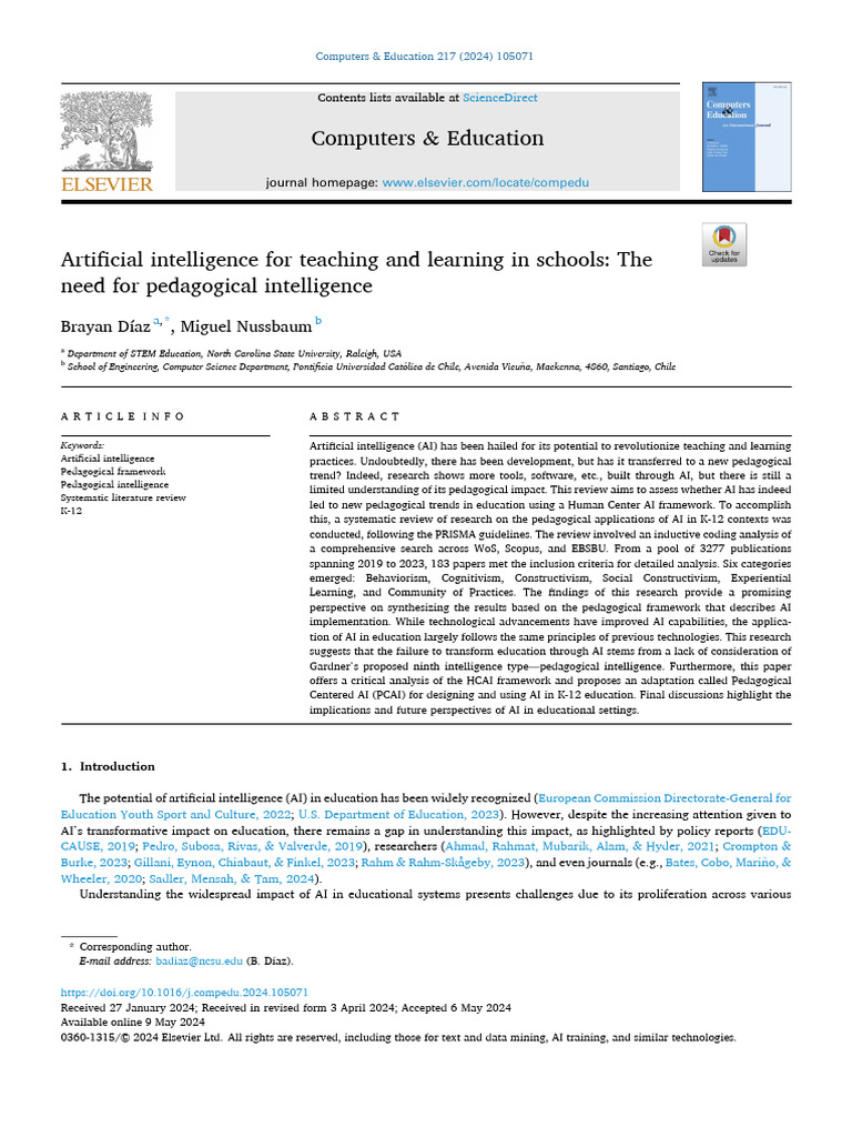 1 s2.0 S036013152400085X Main | PDF | Constructivism (Philosophy Of Education) | Artificial ...