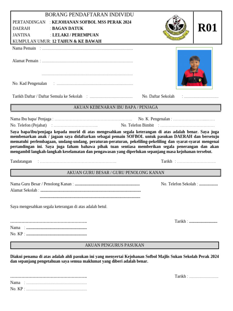 2024 Kejohanan Sofbol MSSPK - R01 (Blank) | PDF | Olahraga & Rekreasi | Hukum