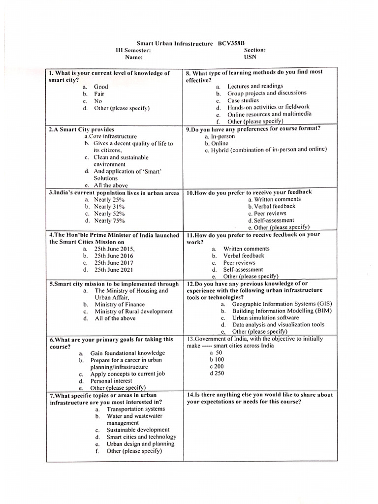 Smart urban infrastructure (Survey) | PDF