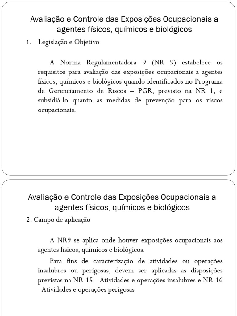 Nova NR 9 - Avalia - o e Controle Das Exposi-Oes Ocupacionais | PDF