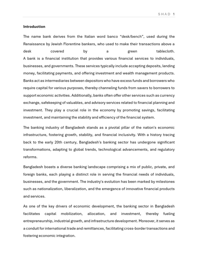 Assignment Touhid Sir | PDF | Banks | Bengal Assignment Touhid Sir | PDF | Banks | Bengal