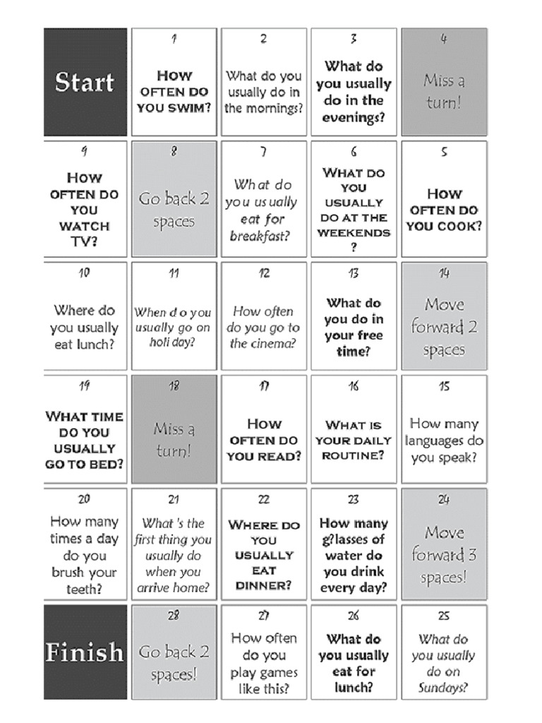 1 Present simple board game 7mo | PDF