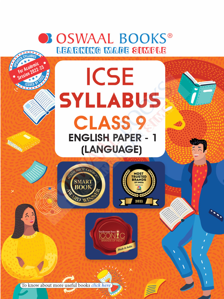 Oswaal ICSE Class 9th Syllabus For 2022-23 Exam English Paper-1 | PDF ...