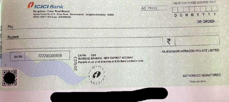 ICICI Bank Cheque Leaf | PDF