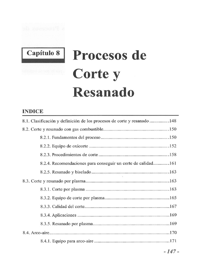 Capítulo 8. Procesos de Corte y Resanado | PDF
