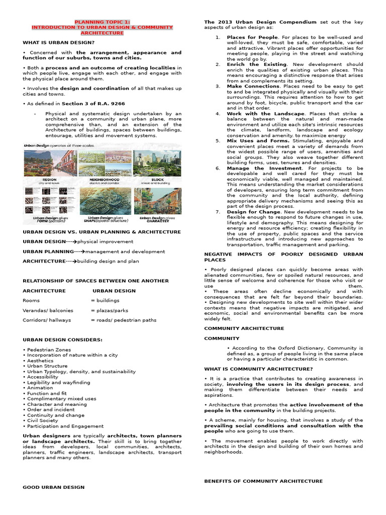 PLANNING-MIDTERM-REVIEWER | PDF | Senses | Urban Design