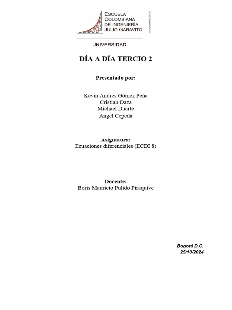 Gomez Kevin Daza Cristian Duarte Michael Cepeda Angel Día A Día 2 | PDF ...