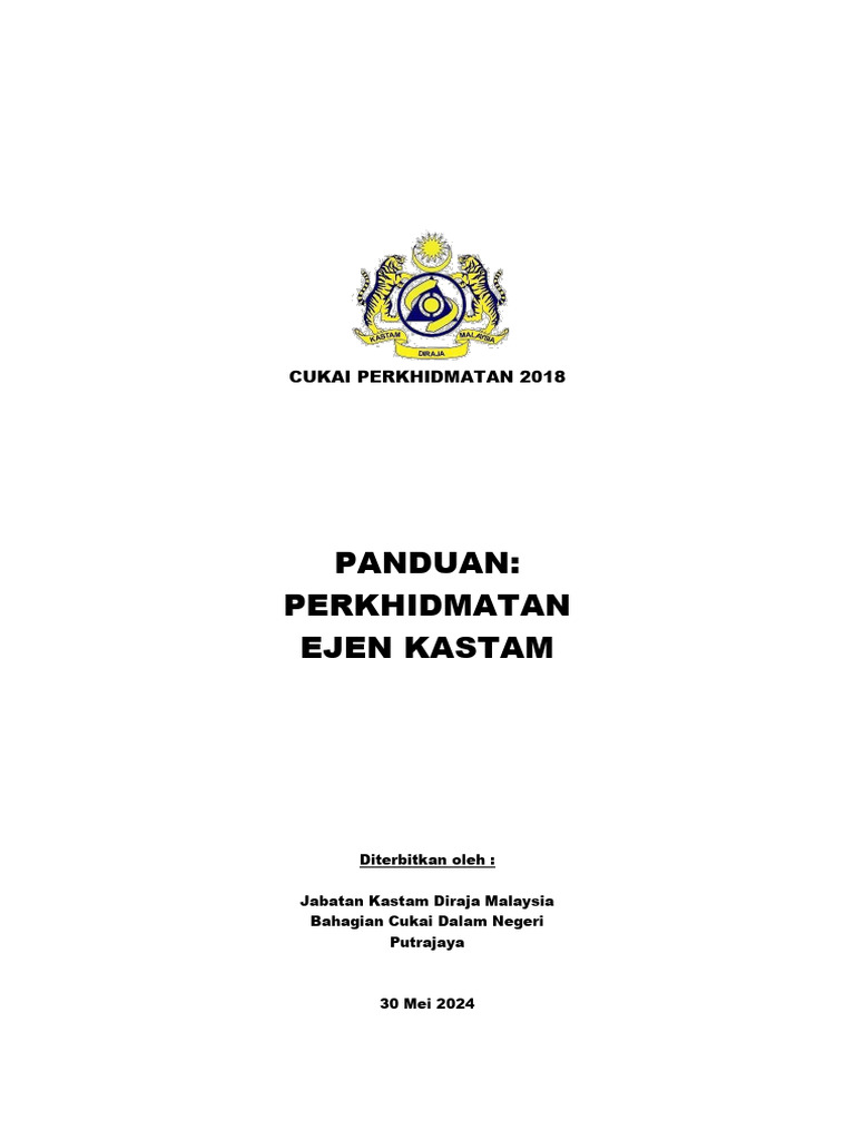 Panduan Perkhidmatan Ejen Kastam 30.5.2024 | PDF