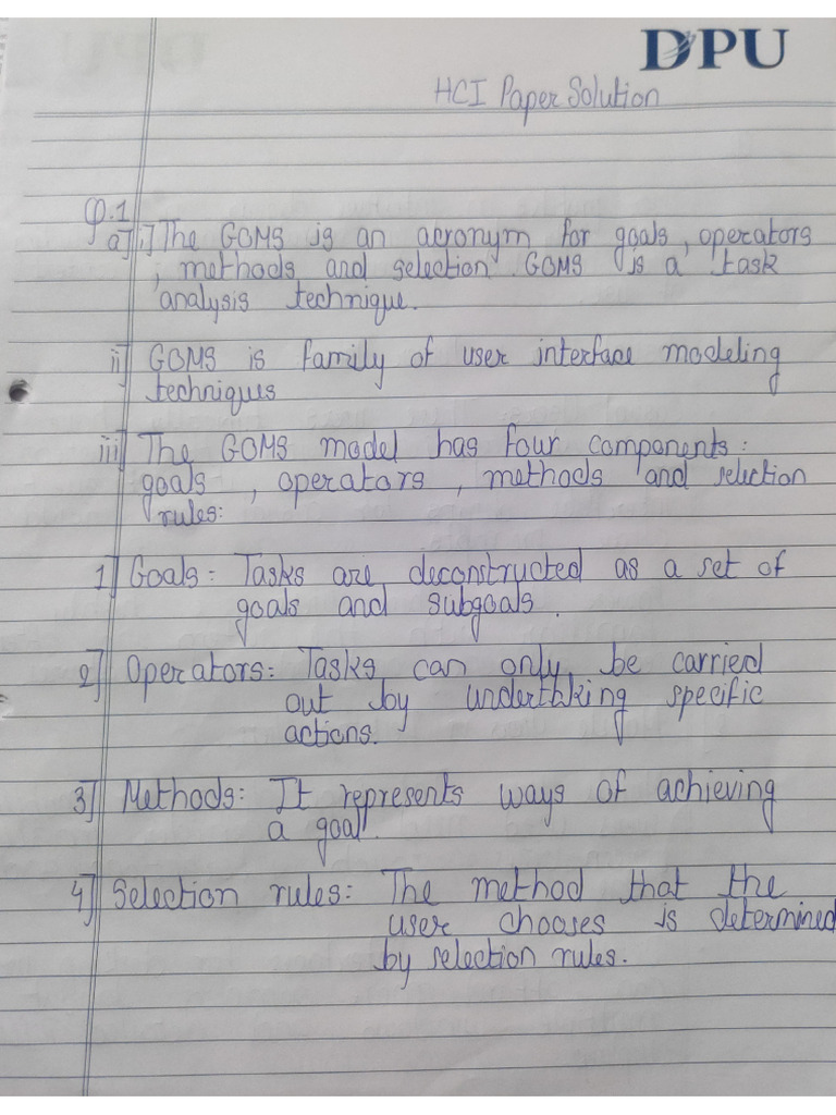 HCI Paper Solution | PDF