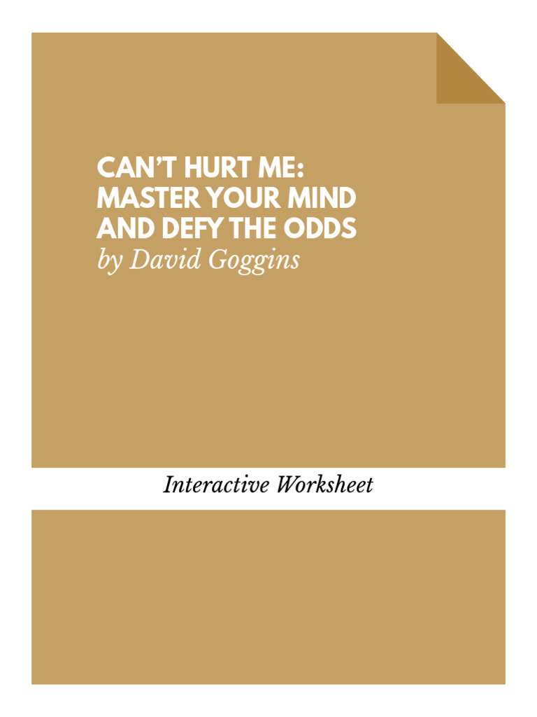 Cant Hurt Me by David Goggins Worksheet | PDF