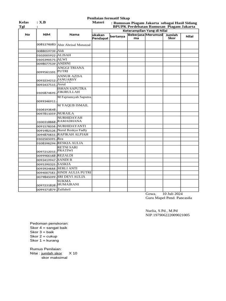 PENILAIAN FORMATIF | PDF