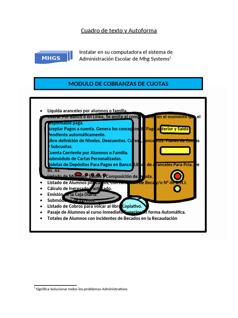 Sistema de Cobranza Escolar MHGS | PDF