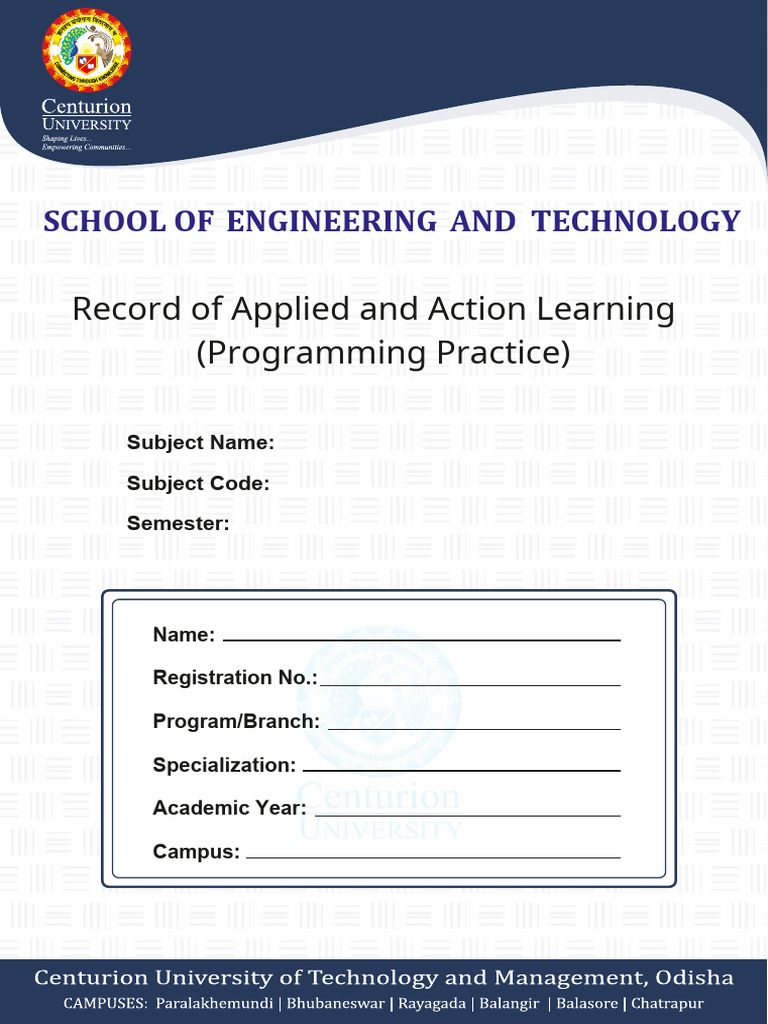 Record of Applied and Action Learning CSE -A4-4pgs (1)-1 | PDF | Peer To Peer | Computing