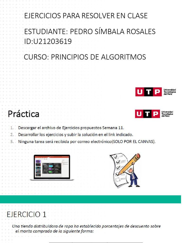 EJERCICIOS PARA RESOLVER EN CLASE Semana11 | PDF