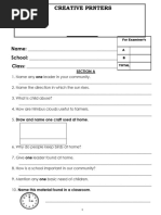 Grade 4 Geography Baseline Test Term1 2025 | PDF | Learning | Cognition