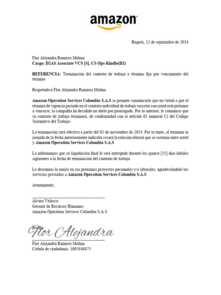 Template Pre-Notice Letter Segunda (Floraram) - Signed | PDF