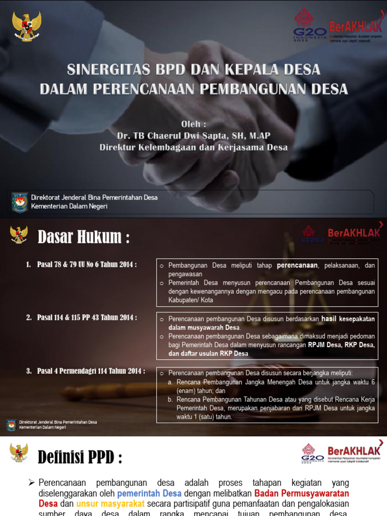 Sinergitas Kades & BPD Dalam PPD | PDF