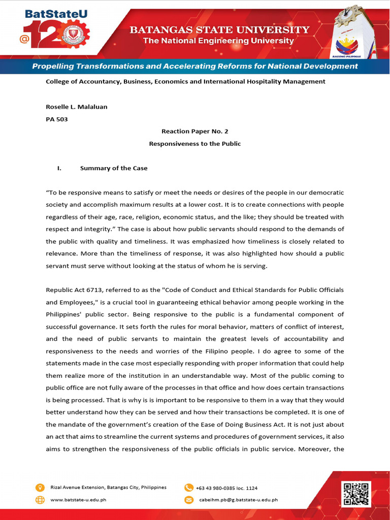 Public Service Responsiveness Guide | PDF | Social Psychology