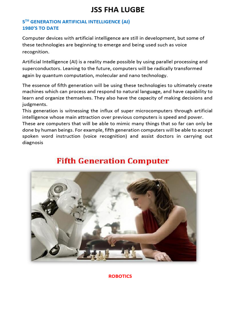 Week 8 5th Generations of Computer | PDF | Technology & Engineering