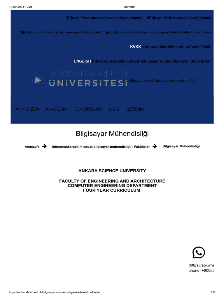 Lisans - Bilgisayar Müh - Müfredat - Ankara Bilim Üniv | PDF ... Lisans - Bilgisayar Müh - Müfredat - Ankara Bilim Üniv | PDF ...