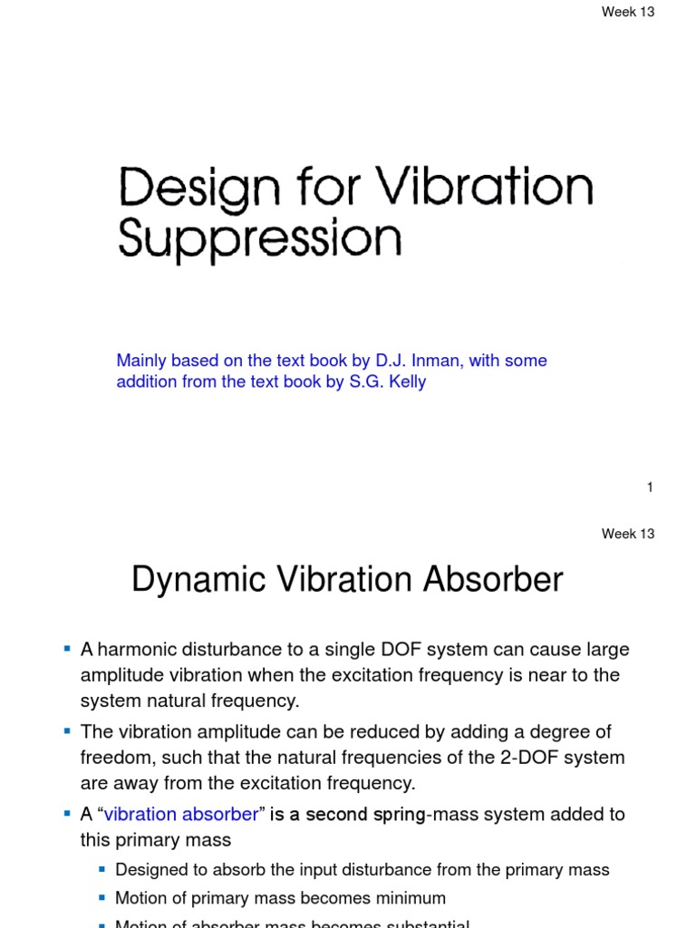 13 Vibration Suppression Absorber Pdf Resonance Physical Phenomena