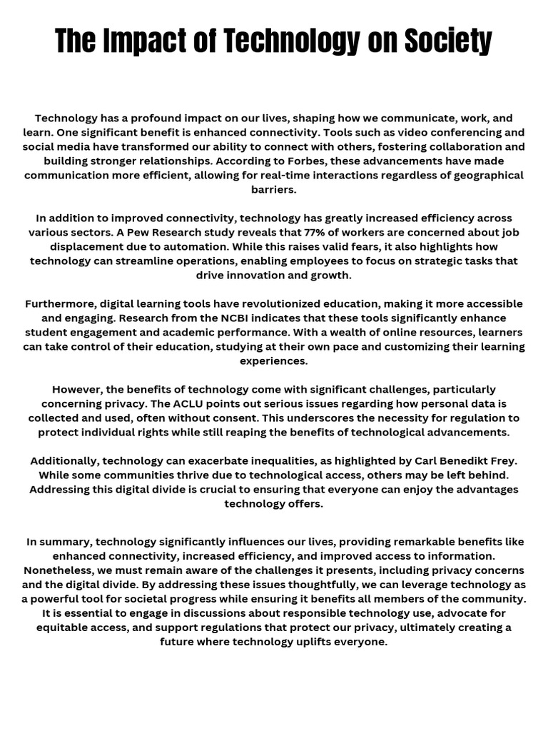 The Impact of Technology On Society - 20241028 - 113205 - 0000 | PDF ...