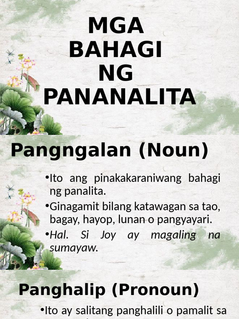 Bahagi NG Pananalita | PDF
