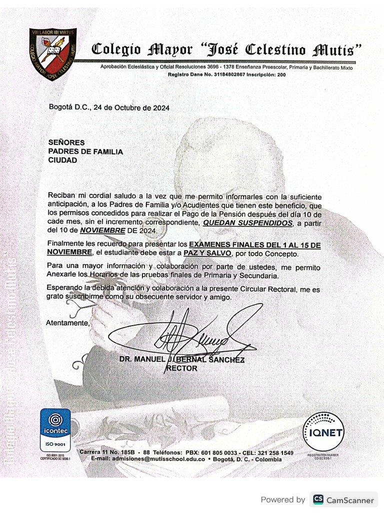 Circular de Exámenes Finales | PDF