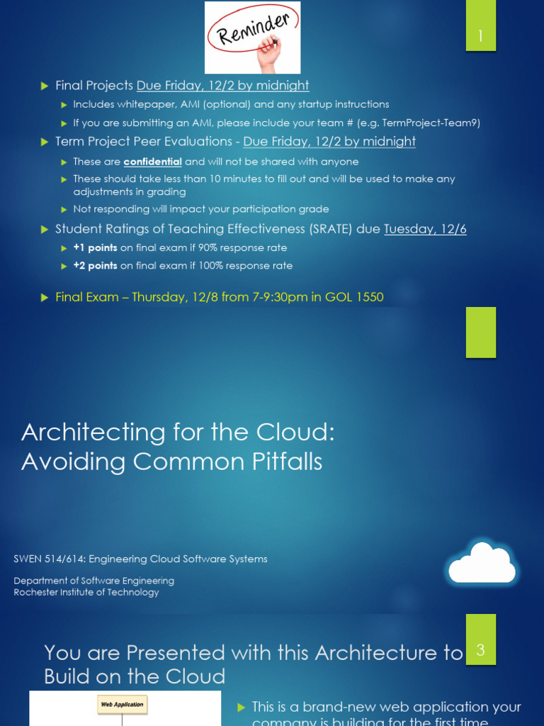 Architecting for the Cloud | PDF | Amazon Web Services | Software Architecting for the Cloud | PDF | Amazon Web Services | Software