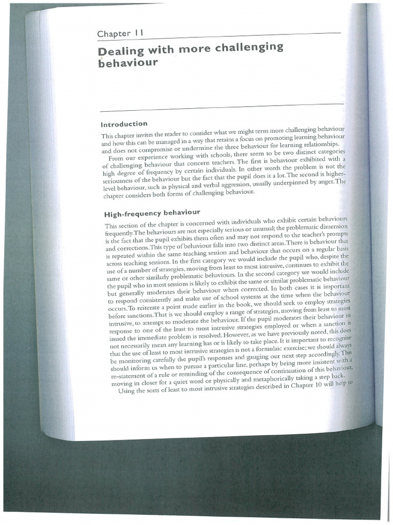 Dealing With More Challening Behaviour | PDF