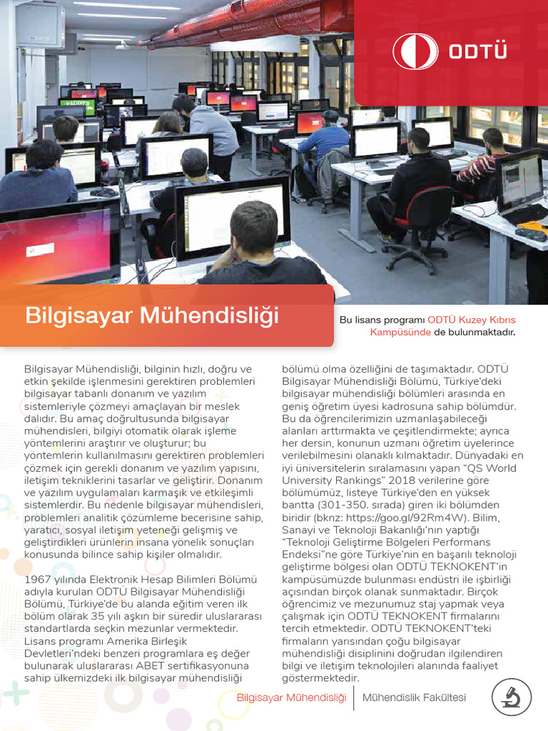 Lisans - Bilgisayar - Muhendisligi - Müfredat - Bölüm Tanıtım - ODTÜ | PDF