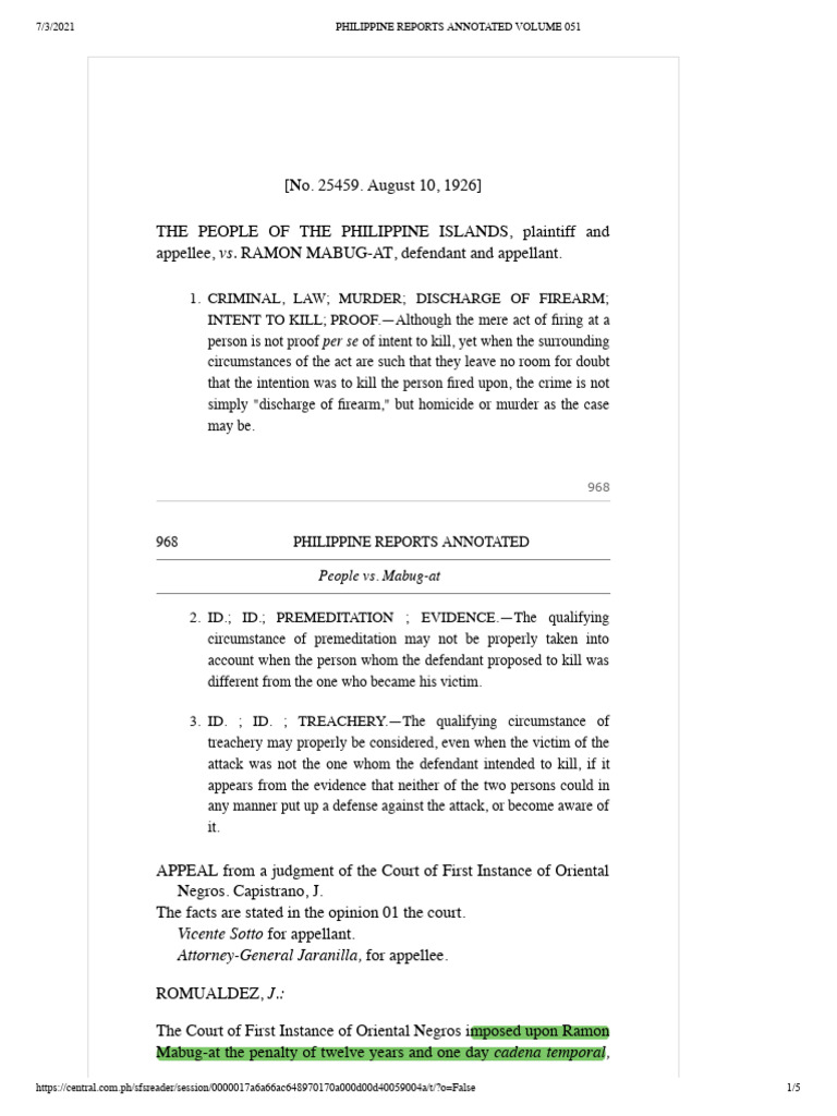 People vs. Mabug-at: Frustrated Murder Case | PDF | Murder | Appeal
