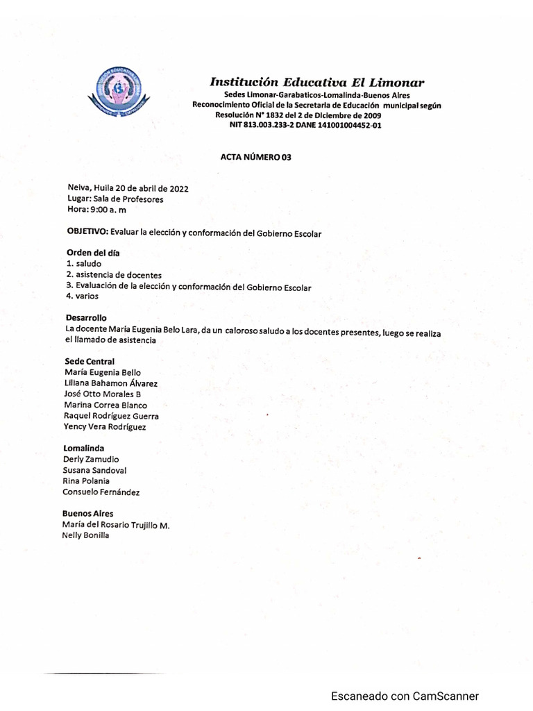 Acta #3 - Evaluación Elecciones | PDF