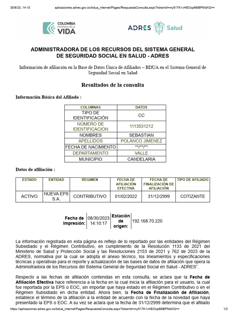 Eps Sebastian Polanco | PDF