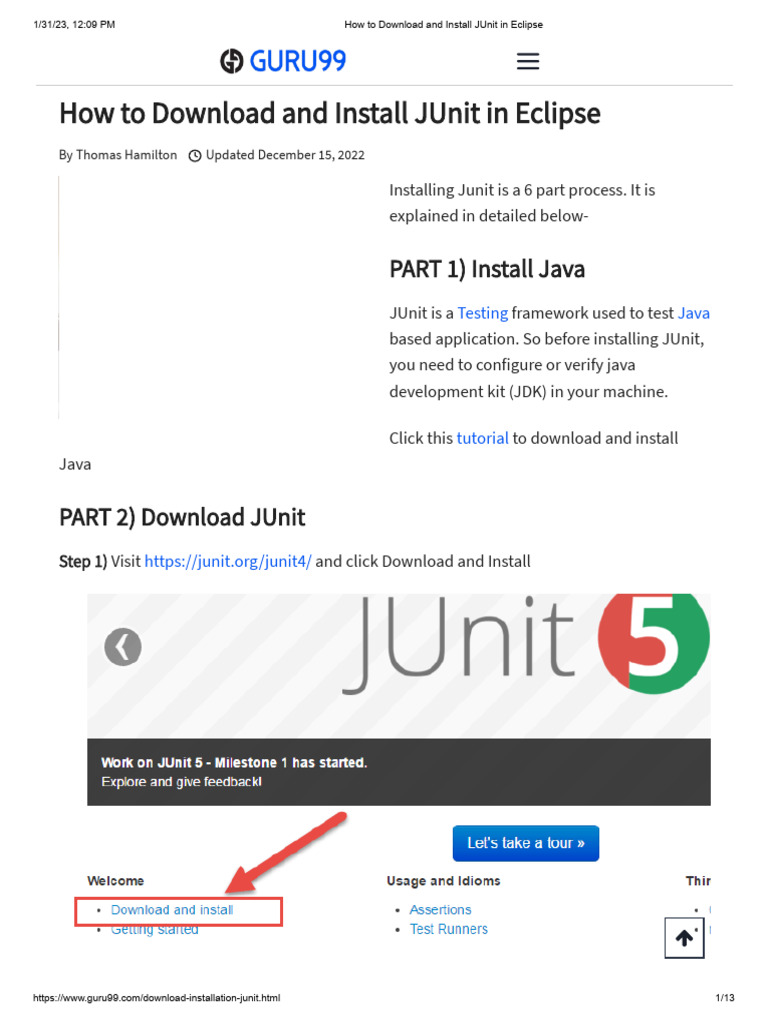 How To Download and Install JUnit in Eclipse | PDF | Eclipse (Software) | Java (Programming ...