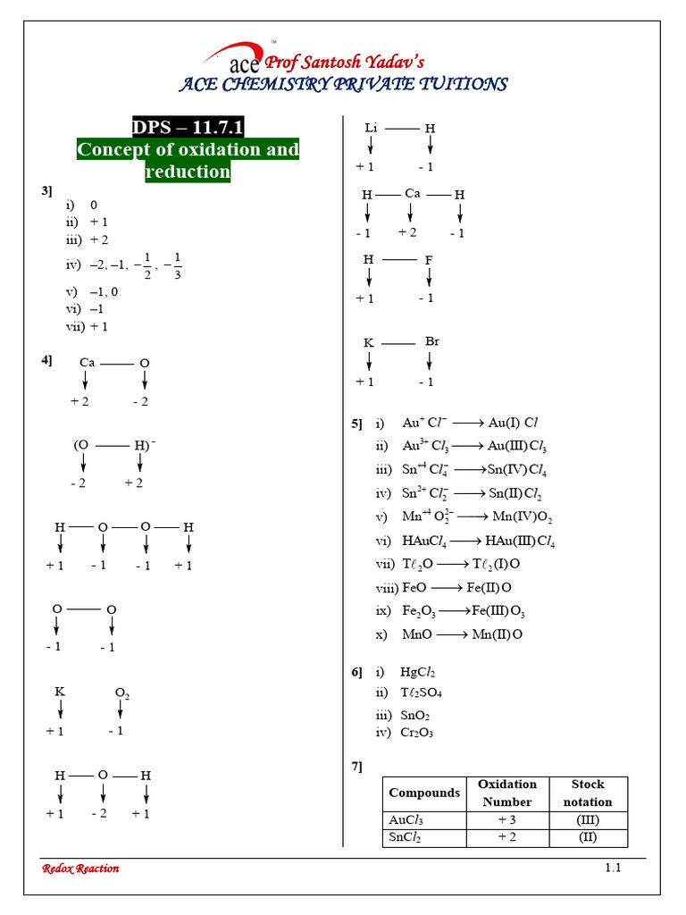 DPS - All - Redox Reaction- Answer File. | PDF | Redox | Manganese
