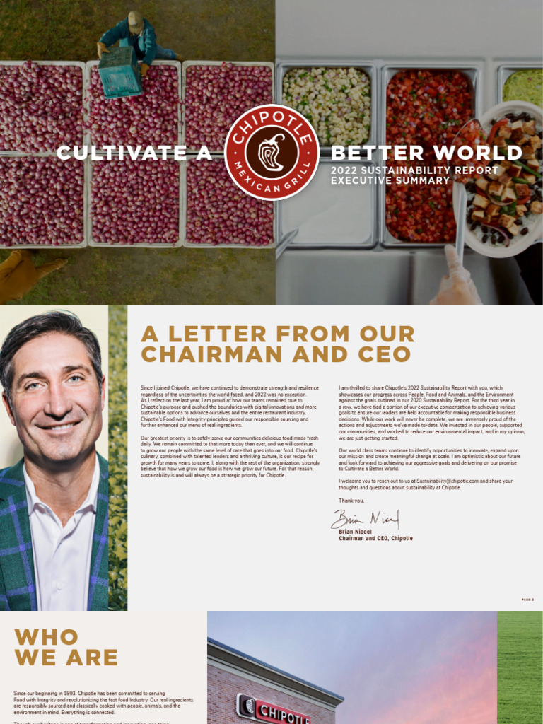 Chipotle 2022 ExecutiveSummary | PDF | Chipotle Mexican Grill ...
