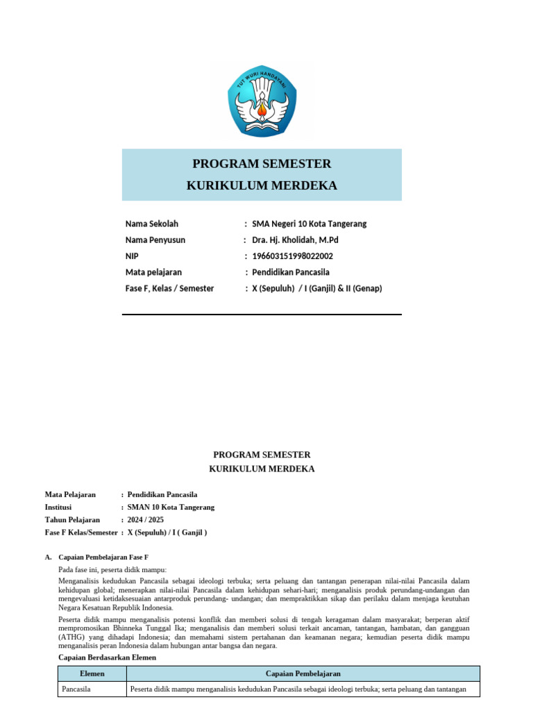 PROMES Kurikulum Merdeka | PDF