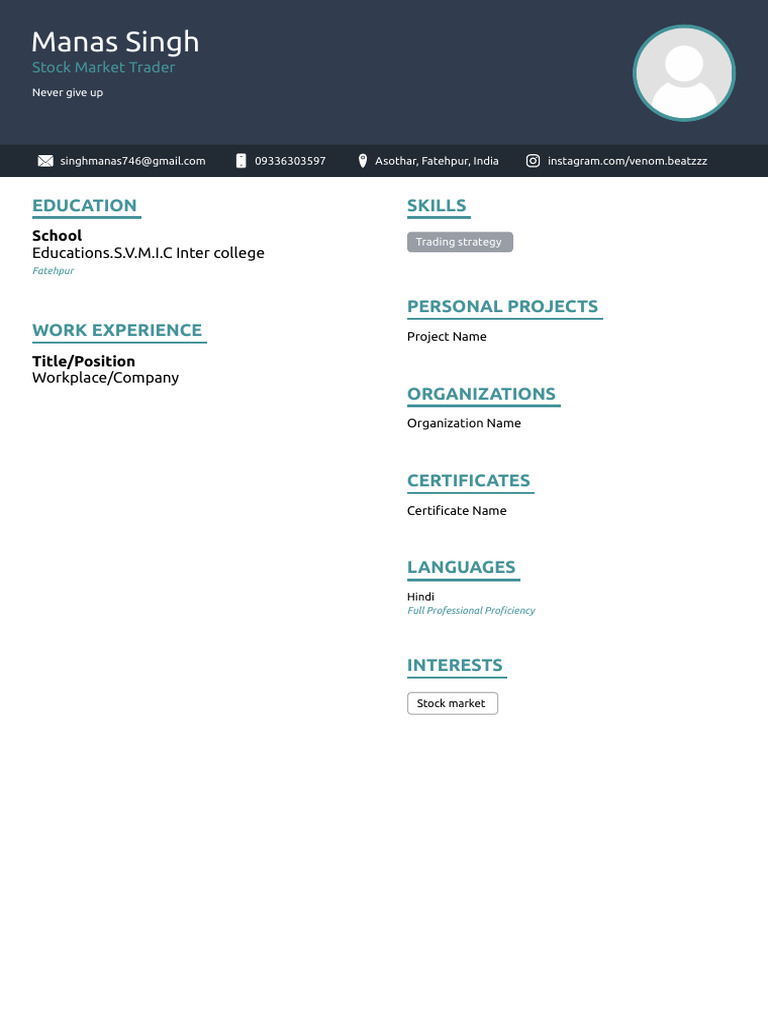 Manas's Resume | PDF